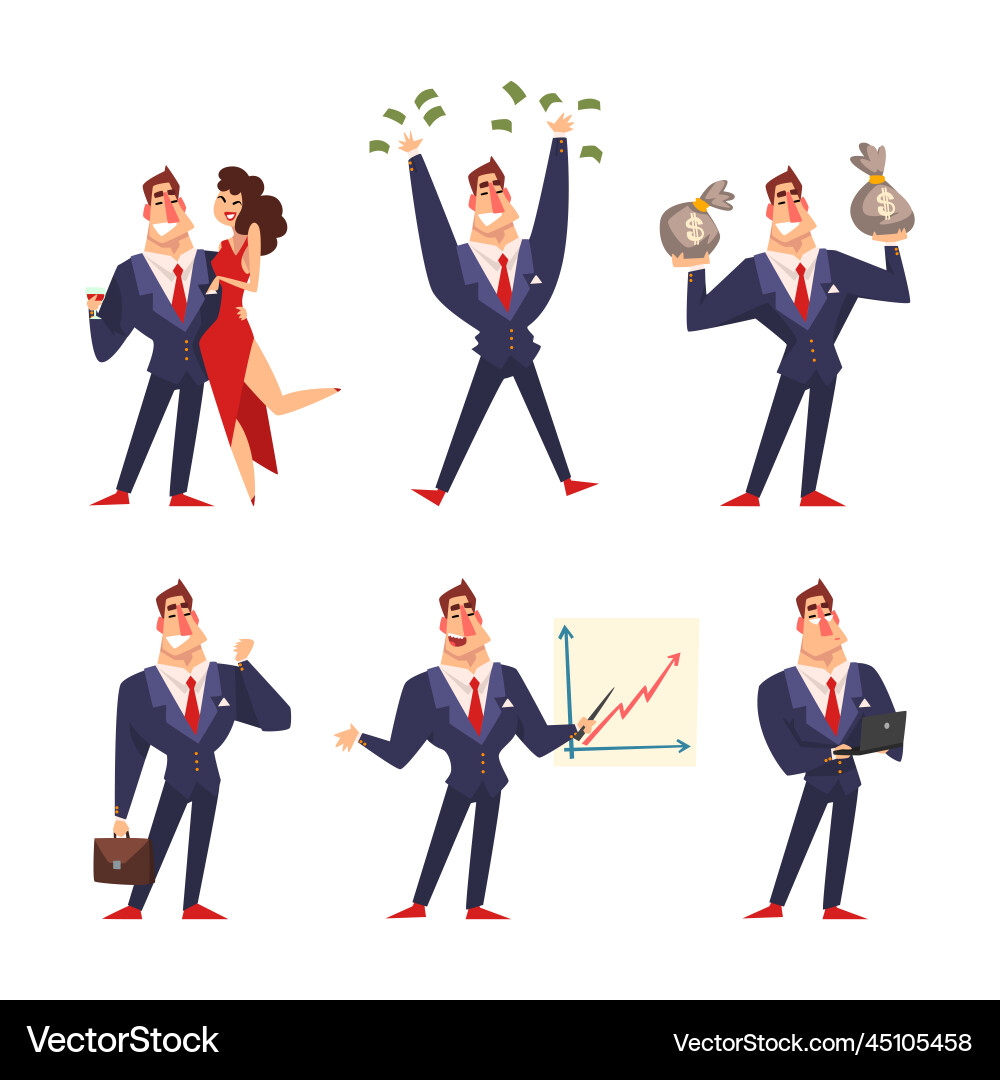 Successful businessman character as strong Vector Image
