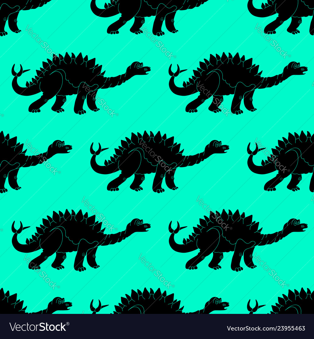 A seamless repeating pattern of dinosaur Vector Image