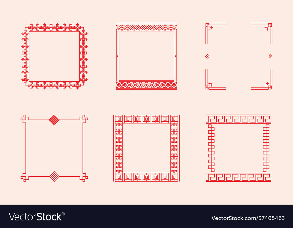 Asian border frames Royalty Free Vector Image - VectorStock