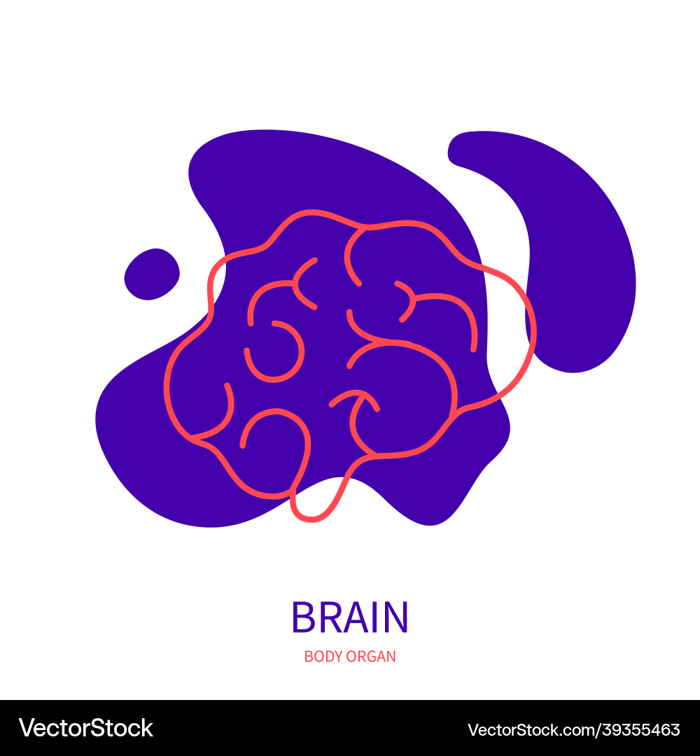 Brain side view icon of human nervous system Vector Image