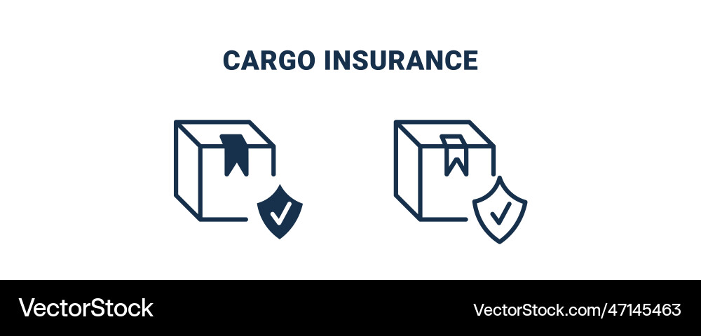 Cargo insurance icon outline and filled Royalty Free Vector