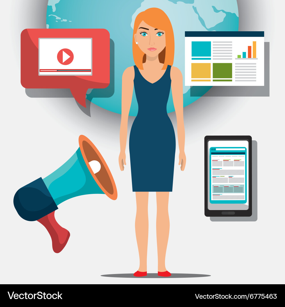 Digital marketing and sales Royalty Free Vector Image