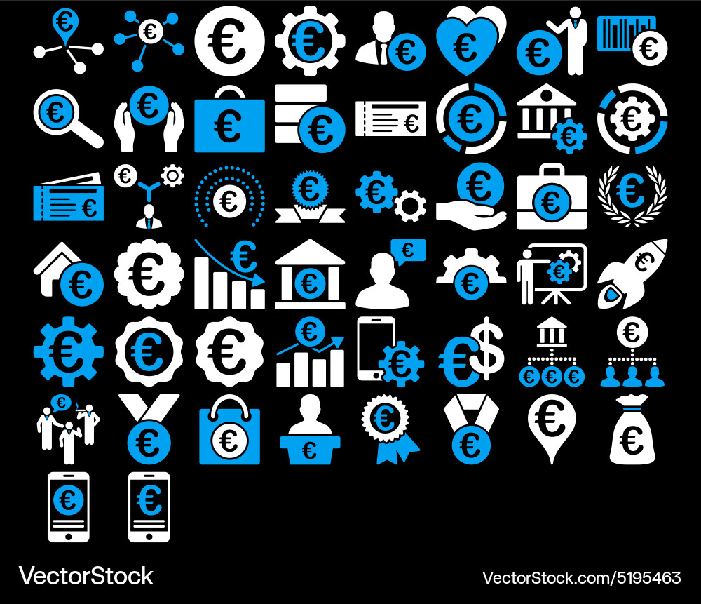Euro business icons Royalty Free Vector Image - VectorStock