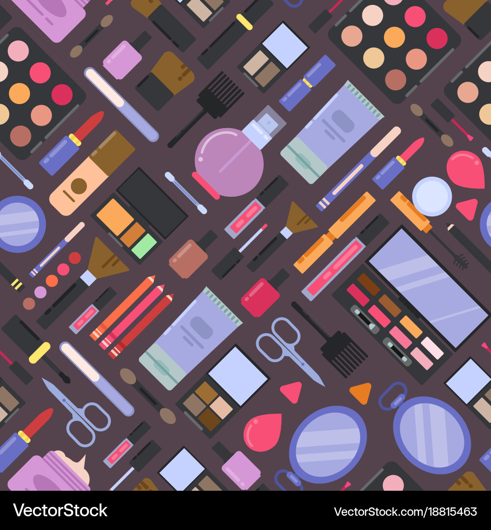 Flat style makeup and skincare Royalty Free Vector Image