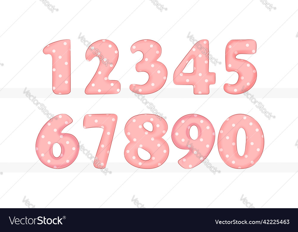 Pink Polka Dot Numbers