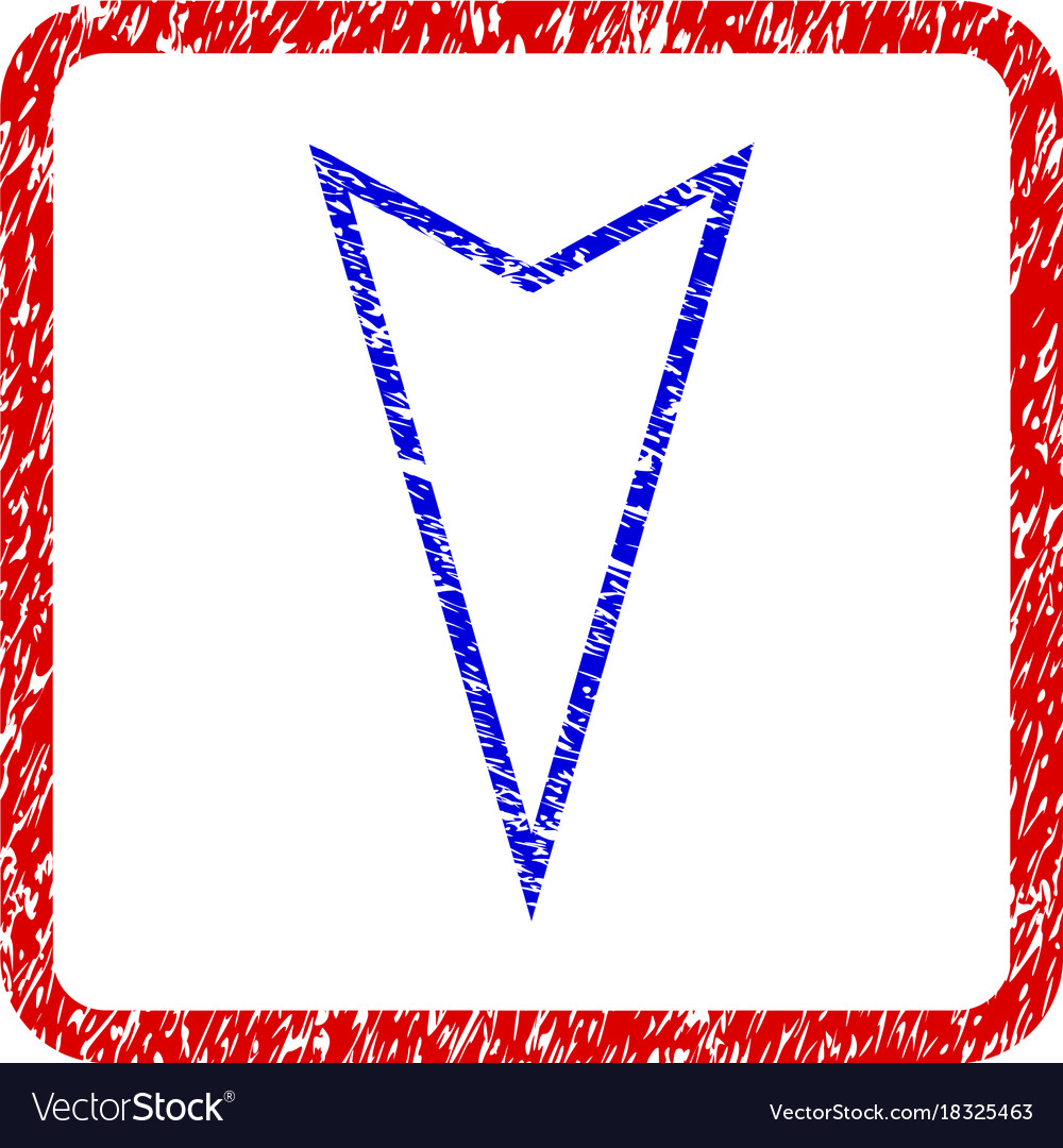 Pointer down grunge framed icon Royalty Free Vector Image