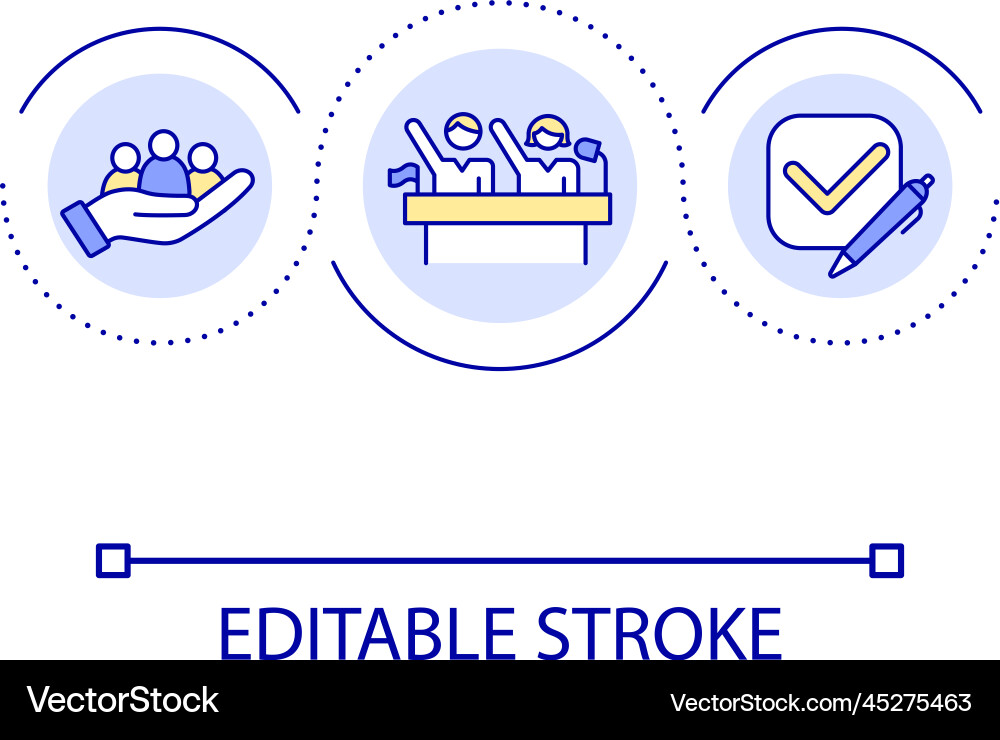 Political activism loop concept icon Royalty Free Vector