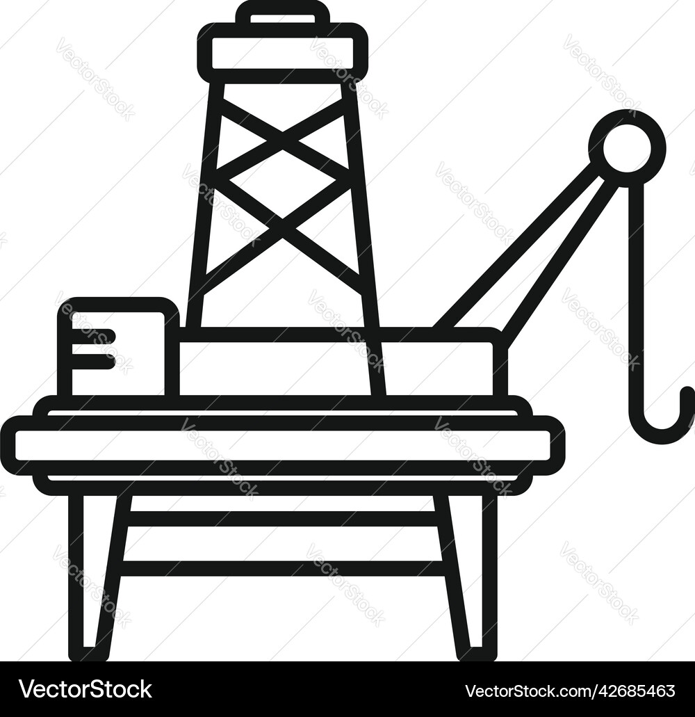Rig platform icon outline sea oil Royalty Free Vector Image