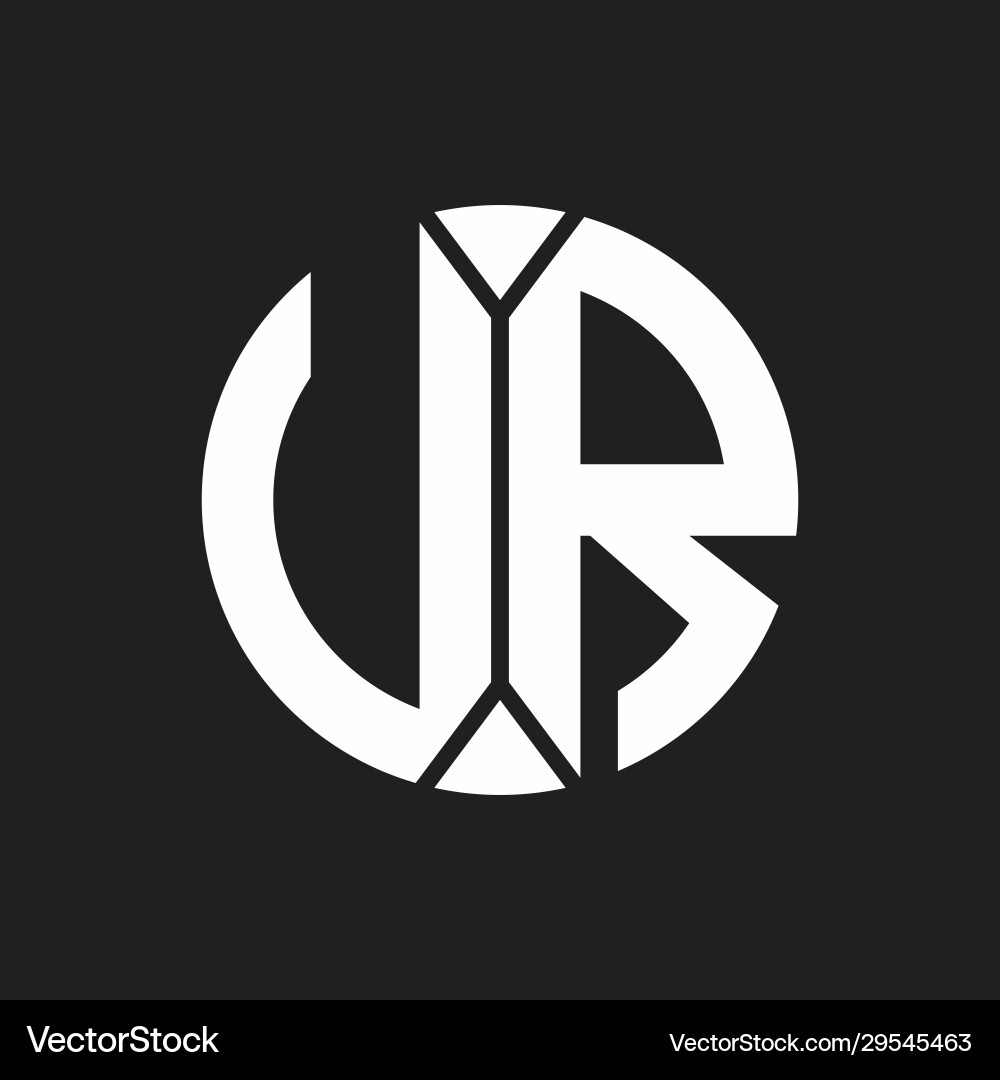 Ur logo monogram with piece circle ribbon style Vector Image