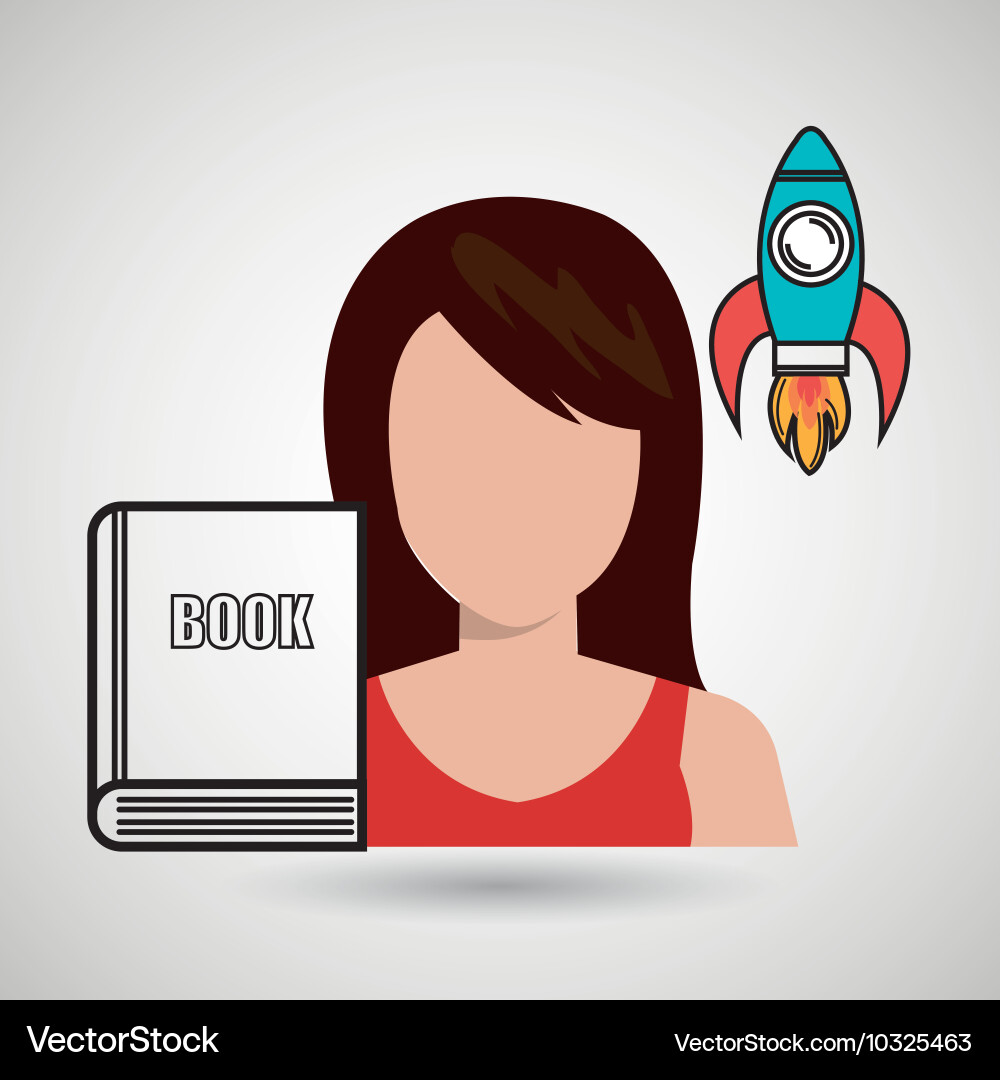 Woman book idea icon Royalty Free Vector Image