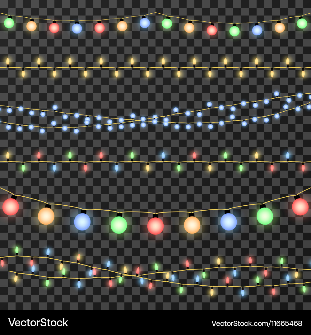 Christmas garland lights isolated Royalty Free Vector Image