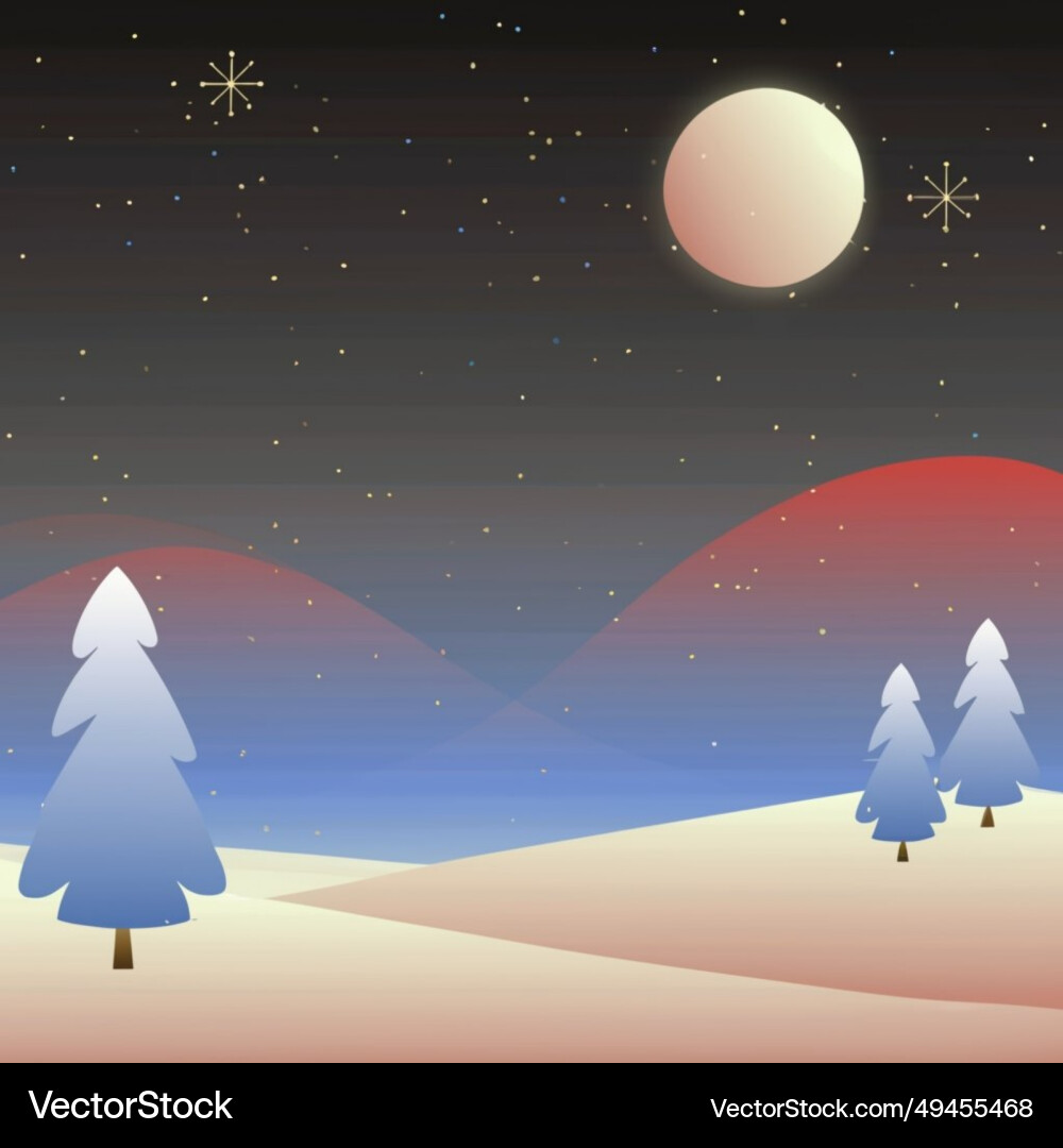 Christmas winter snowy landscape Royalty Free Vector Image