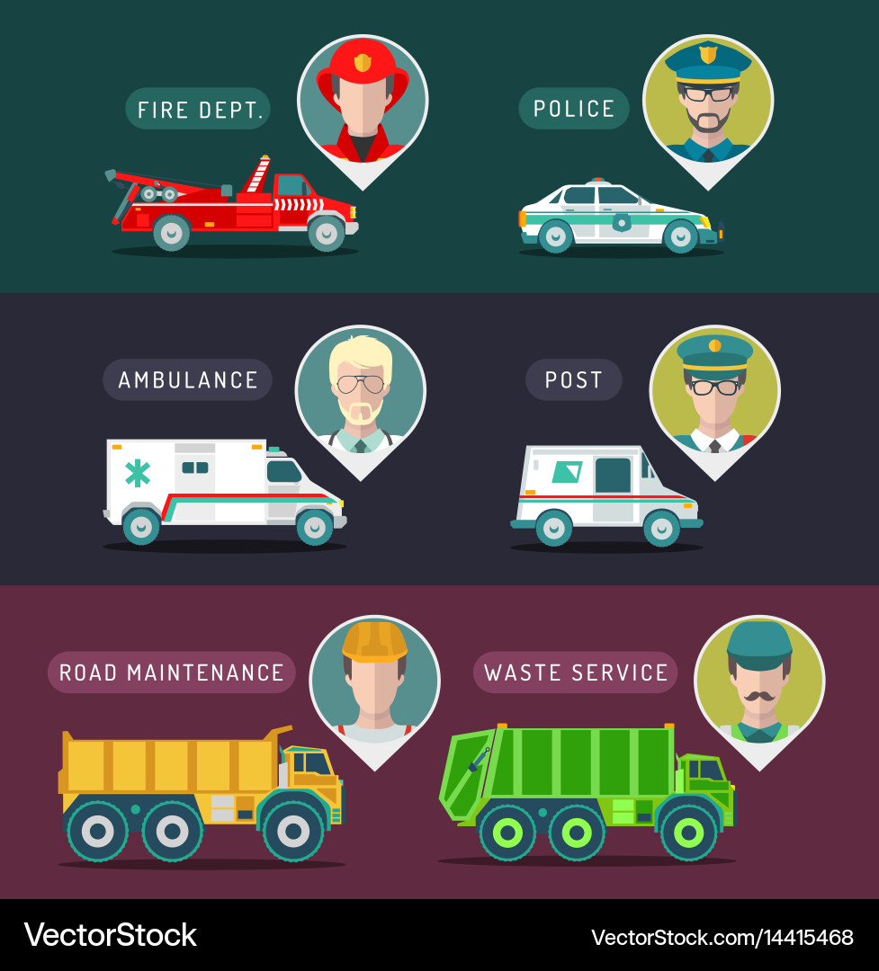City service infographics in flat style Royalty Free Vector