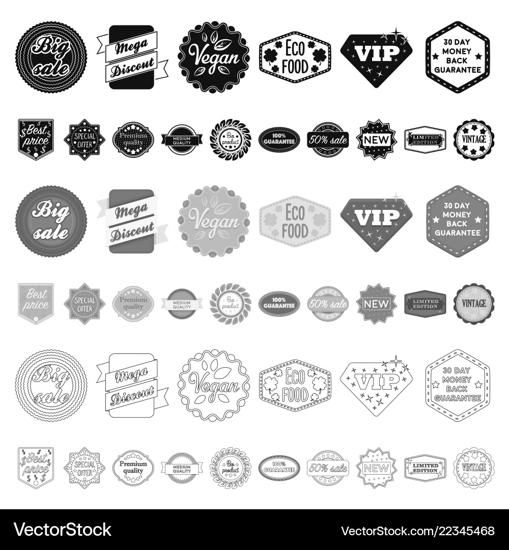 Different label cartoon icons in set collection Vector Image