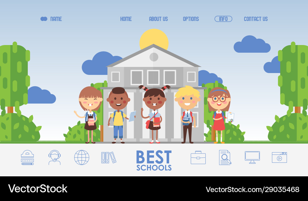 Education for children school website design Vector Image