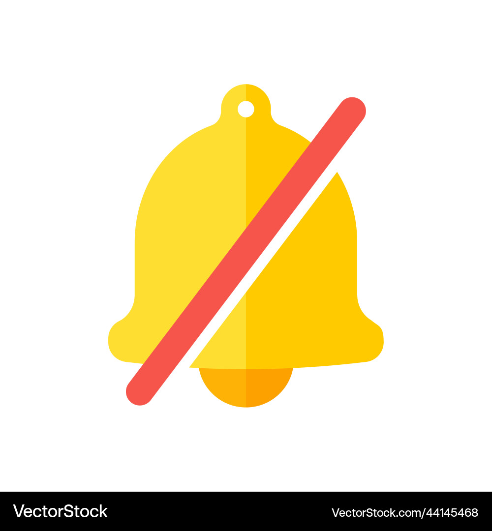Notification the golden bell vibrating loudly Vector Image