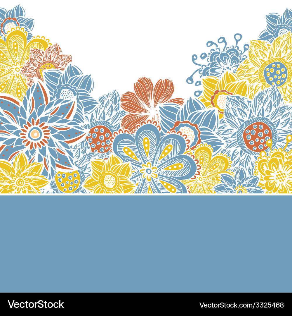 Perfect card template with hand drawn flowers Vector Image