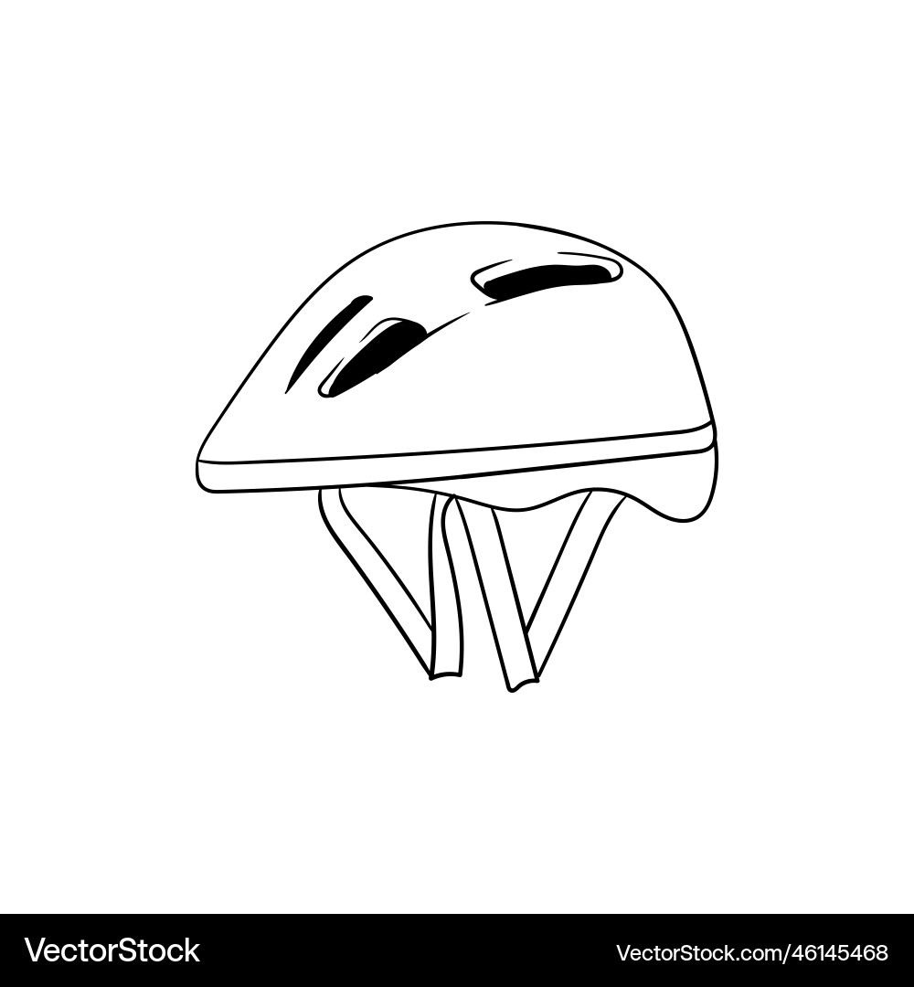Protection helmet race outline simple design Vector Image