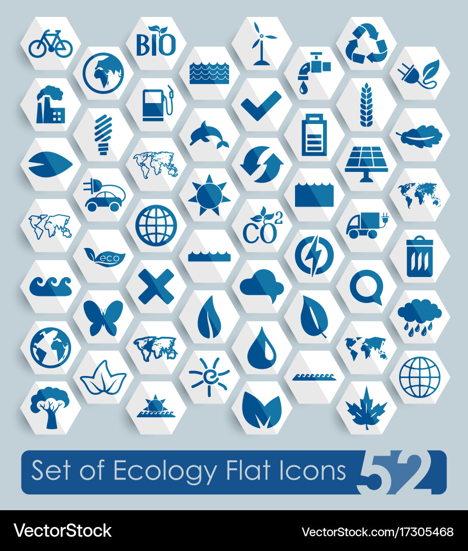 Set of ecology icons Royalty Free Vector Image