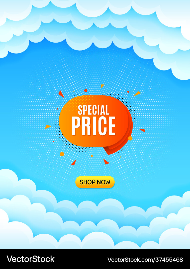 Special price sticker discount banner shape Vector Image