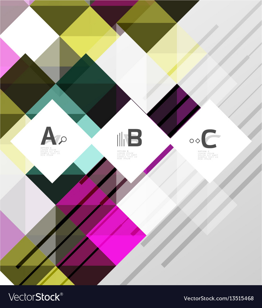 Square elements on gray abstract background Vector Image