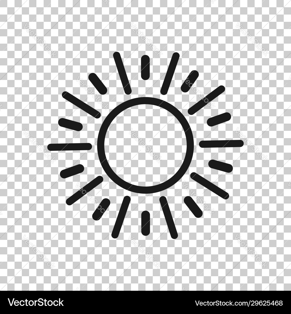 Sun icon in flat style sunlight sign on white Vector Image