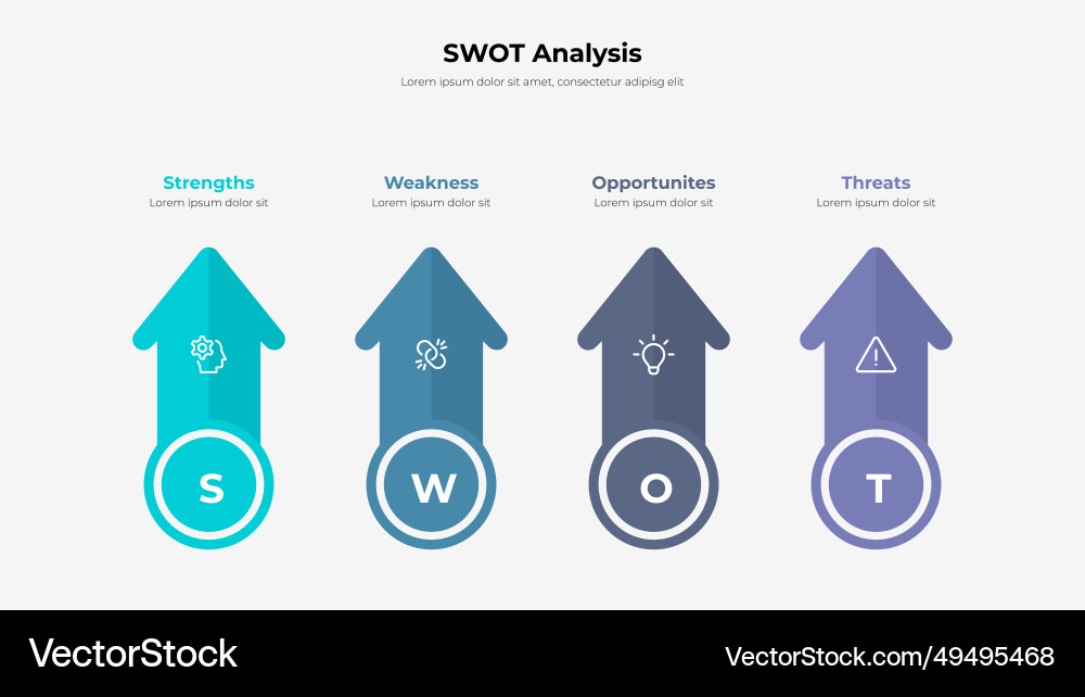 Swot diagram with 4 options infographic design Vector Image