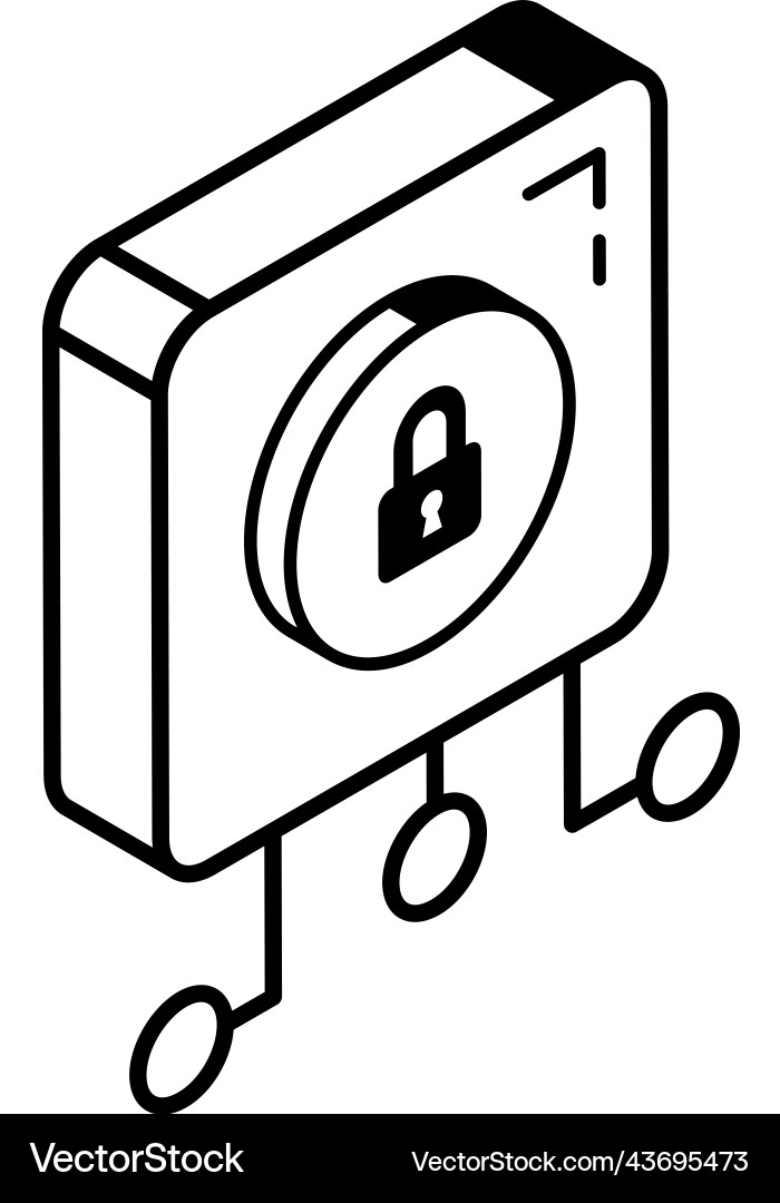 An icon of safe networking line design Royalty Free Vector