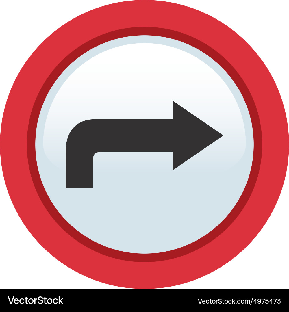 An isolated colored transit signal on a white Vector Image