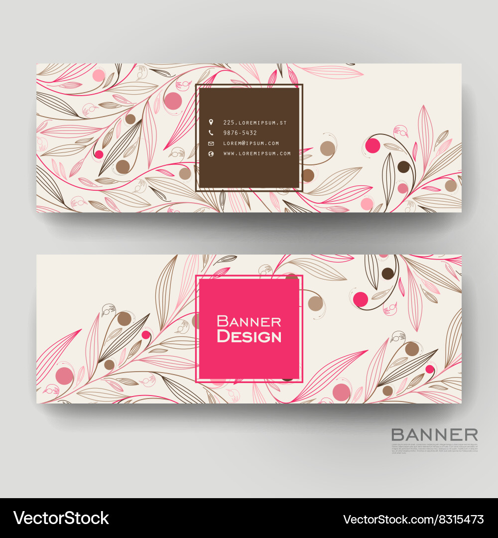 Beautiful banner template with floral Royalty Free Vector