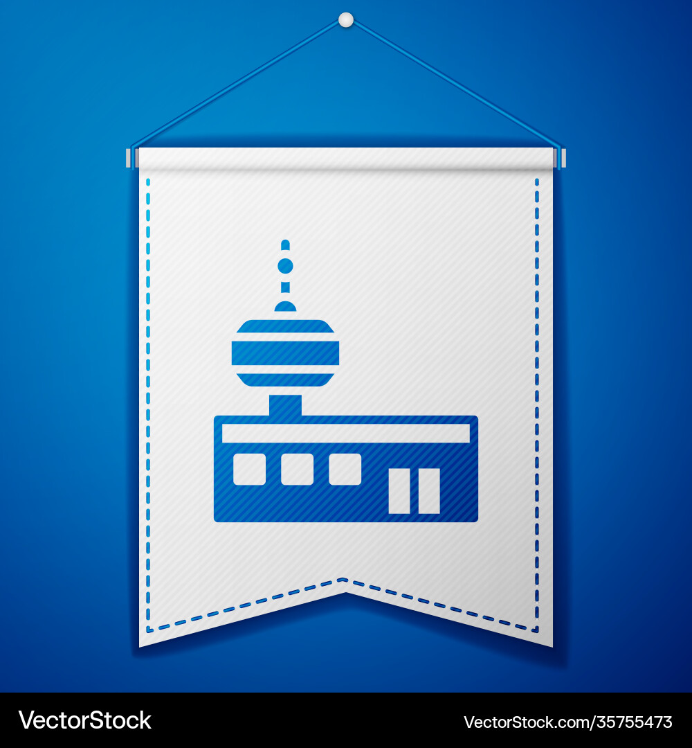 Blue airport control tower icon isolated on Vector Image