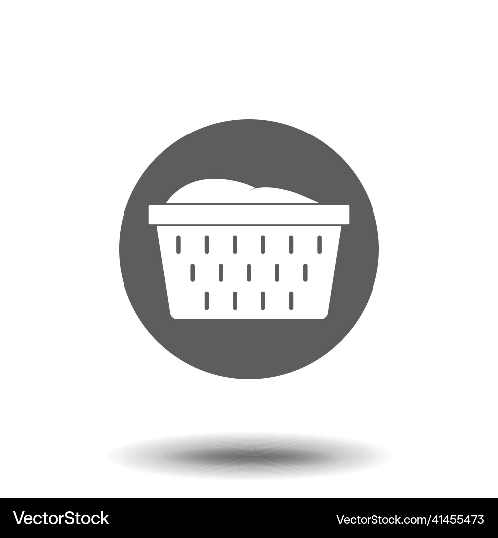 Clothes basket icon in black and white grey Vector Image