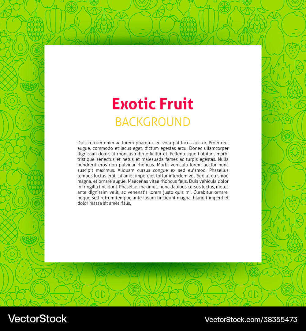 Exotic fruit paper template Royalty Free Vector Image