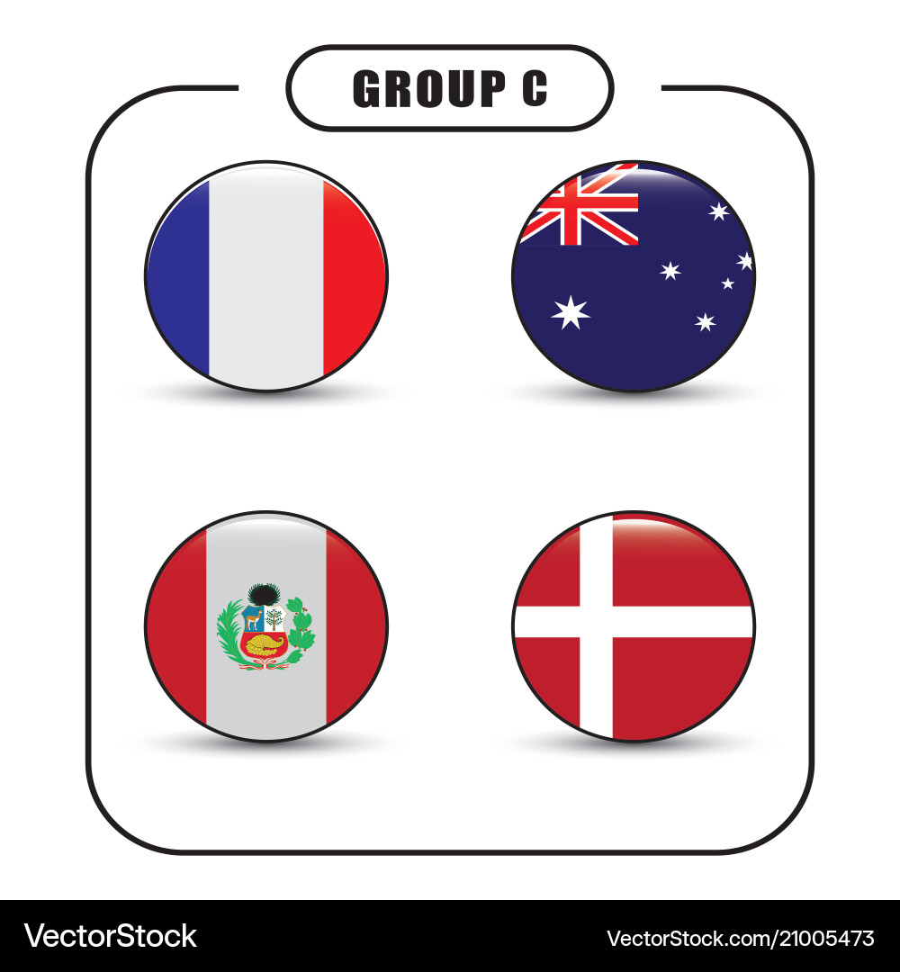 Football championship flags group c Royalty Free Vector
