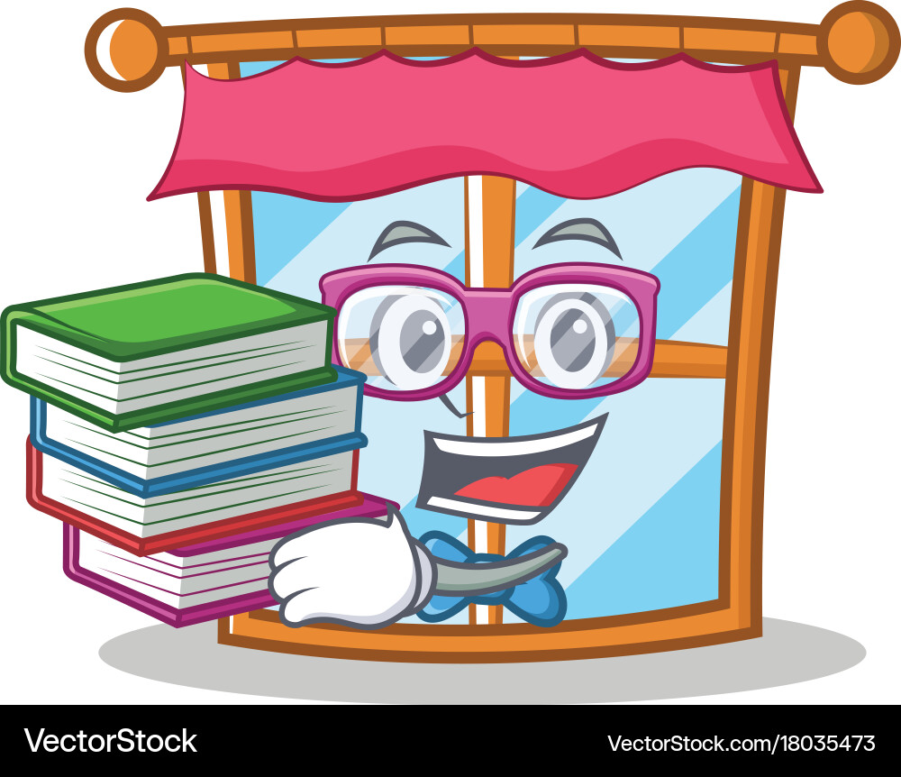 Geek windows character cartoon style Royalty Free Vector
