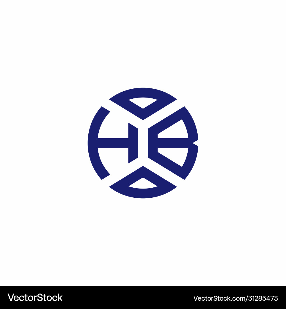 Hb monogram logo with abstract shapes in modern Vector Image