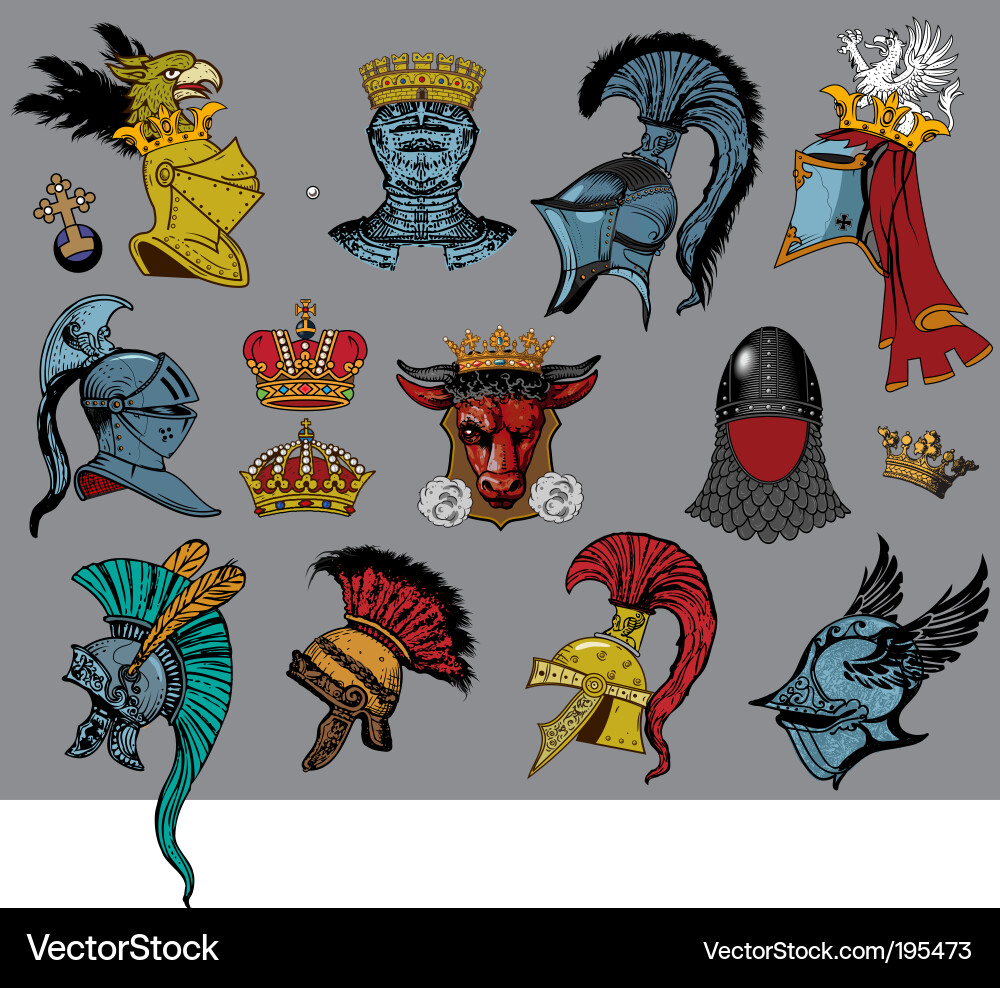 Heraldic heads Royalty Free Vector Image - VectorStock