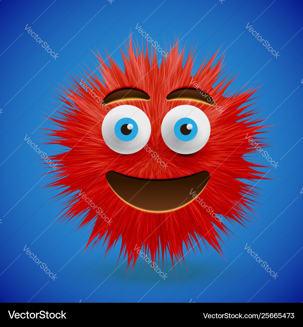 High-detailed 3d fur smiley emoticon Royalty Free Vector
