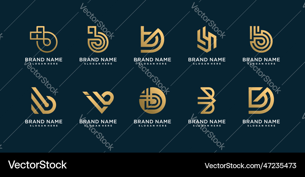 Letter b logo collection with unique style premium