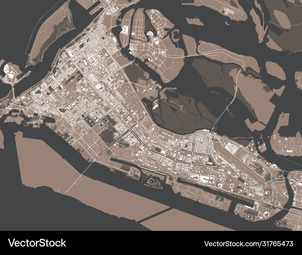 Map city abu dhabi uae Royalty Free Vector Image