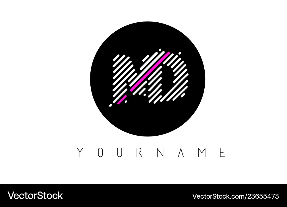 Md letter logo design with white lines and black Vector Image