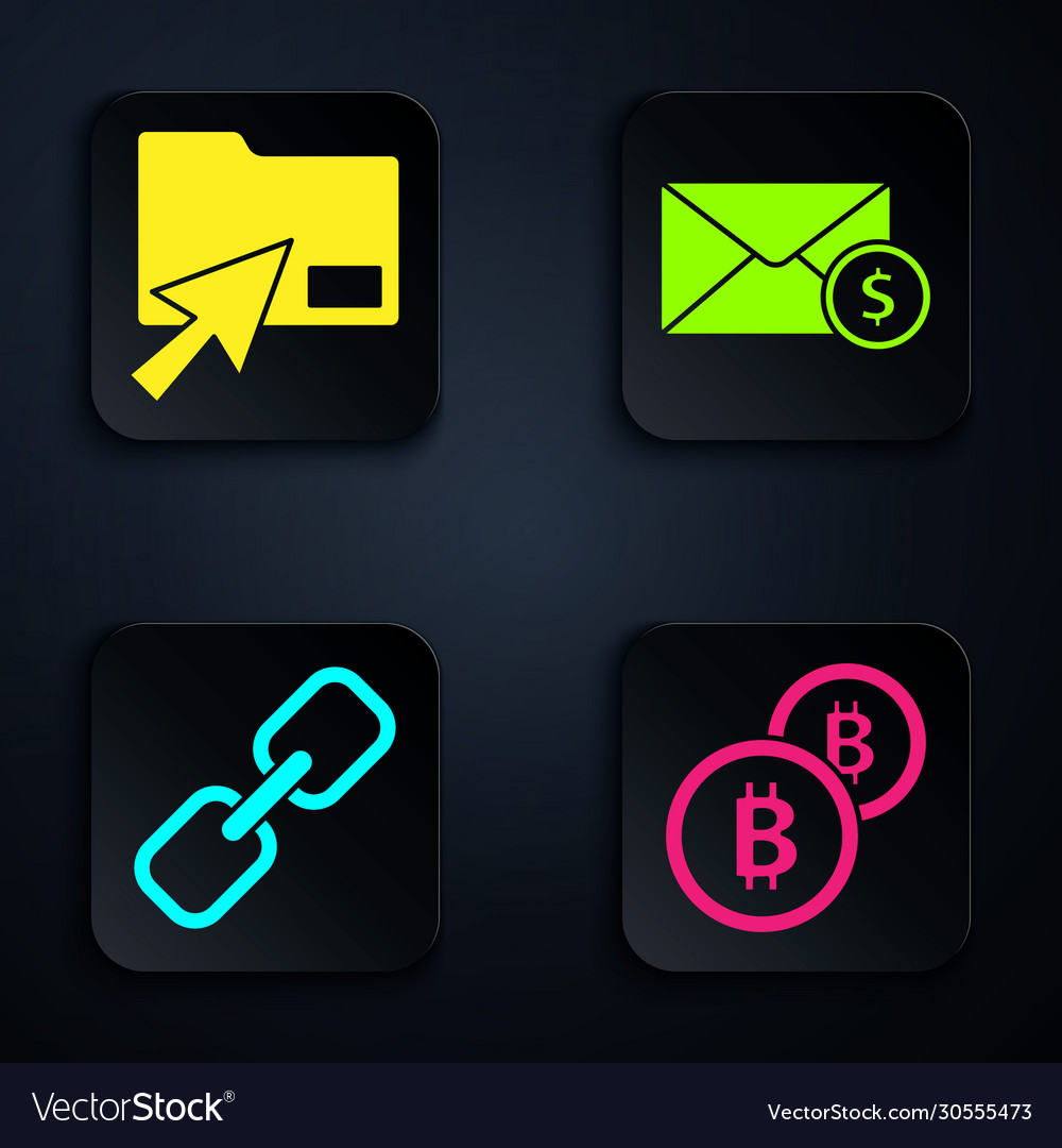 Set Cryptocurrency Coin Bitcoin Cursor Click Vector Image