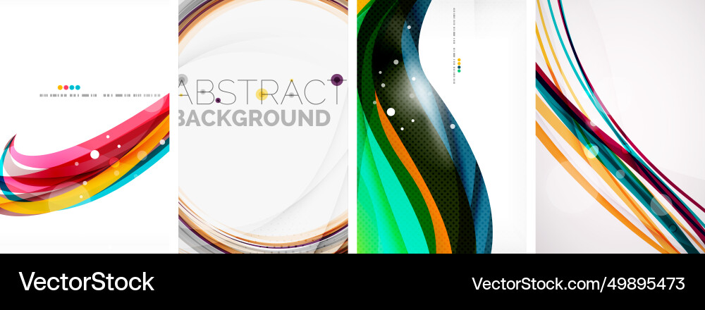 Set of colorful wave posters Royalty Free Vector Image