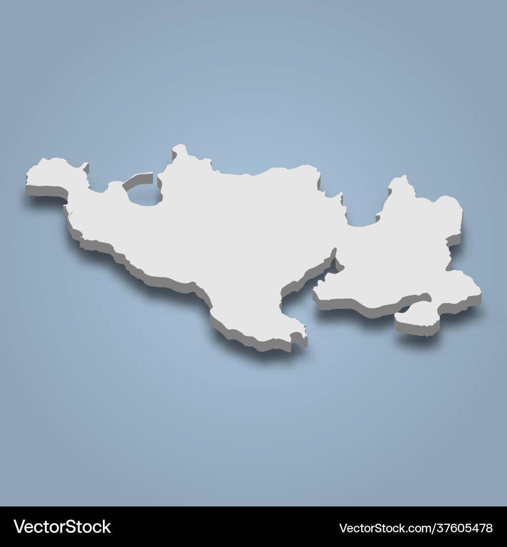 3d isometric map hon tre is an island Royalty Free Vector