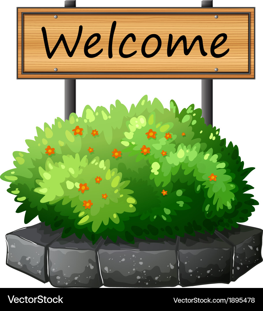 A signage above the plant Royalty Free Vector Image