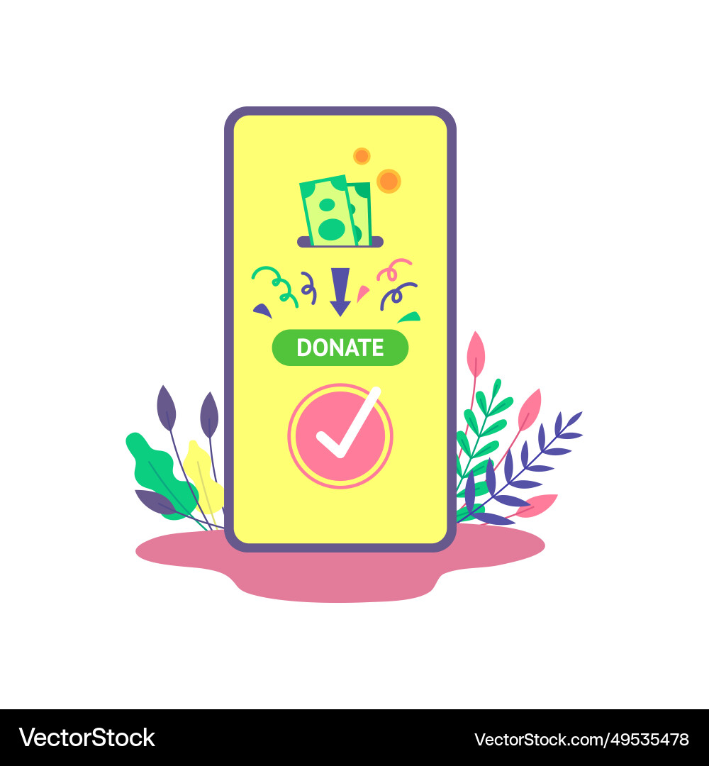 Cartoon color mobile phone online application Vector Image