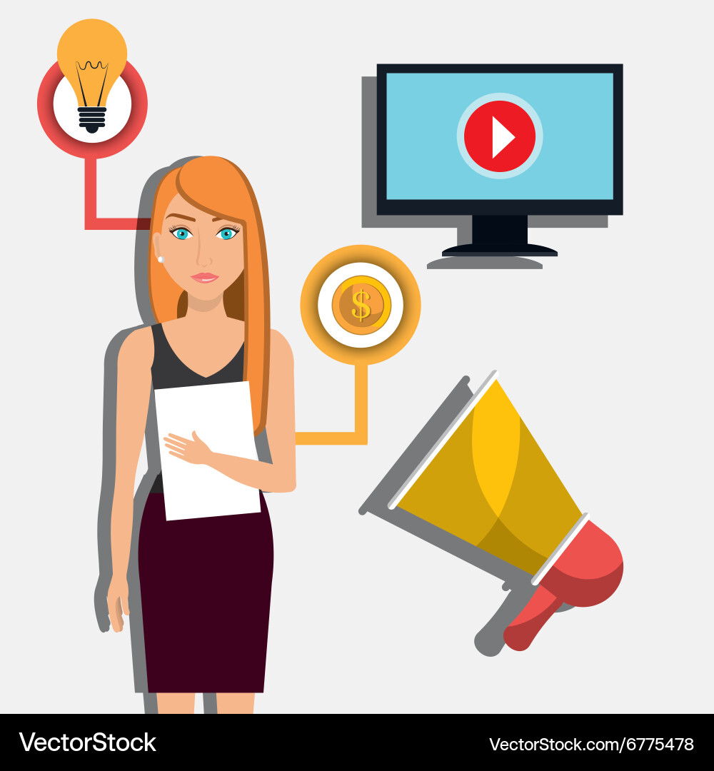 Digital marketing and sales Royalty Free Vector Image