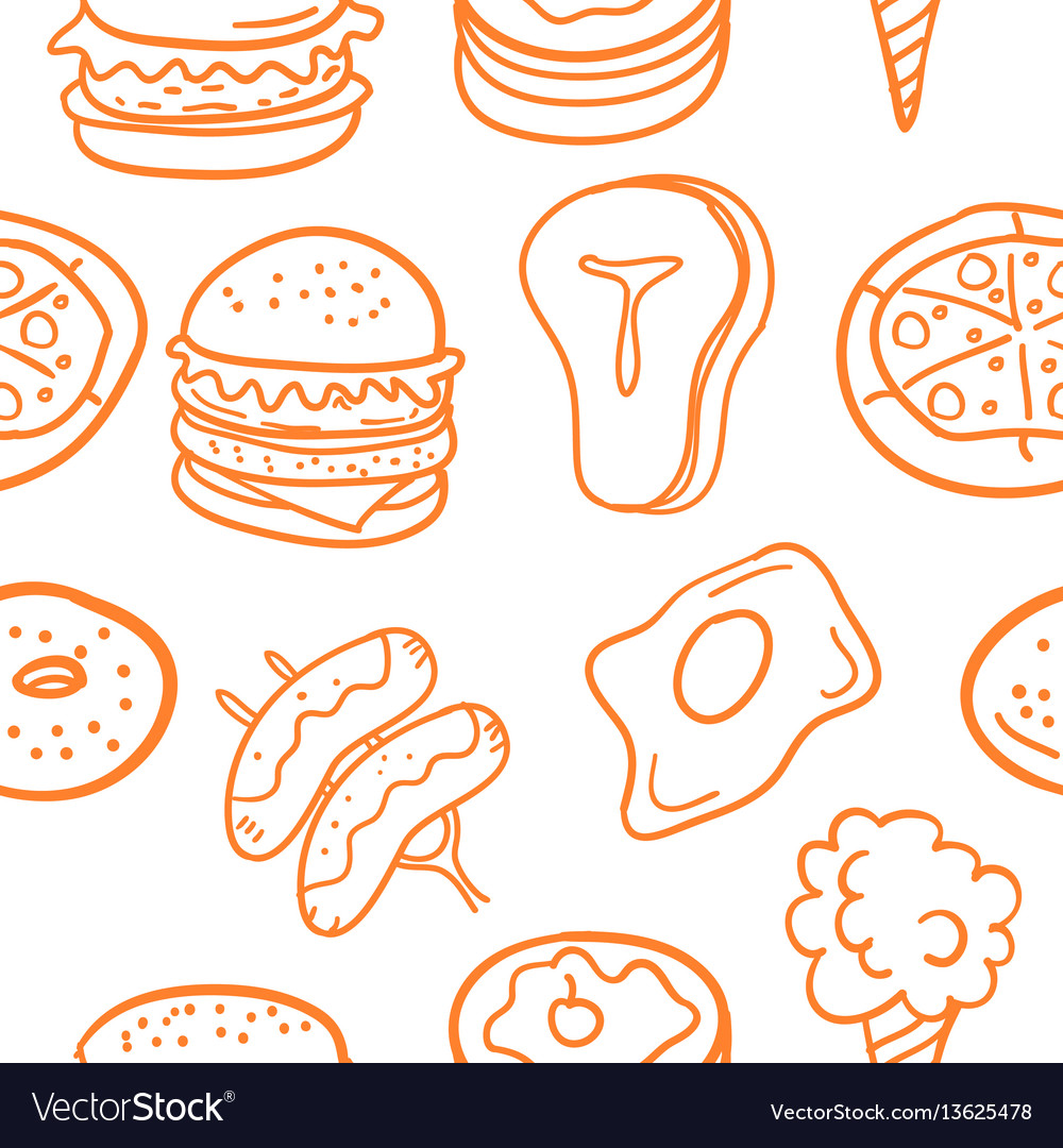 Food various doodles Royalty Free Vector Image Food various doodles Royalty Free Vector Image