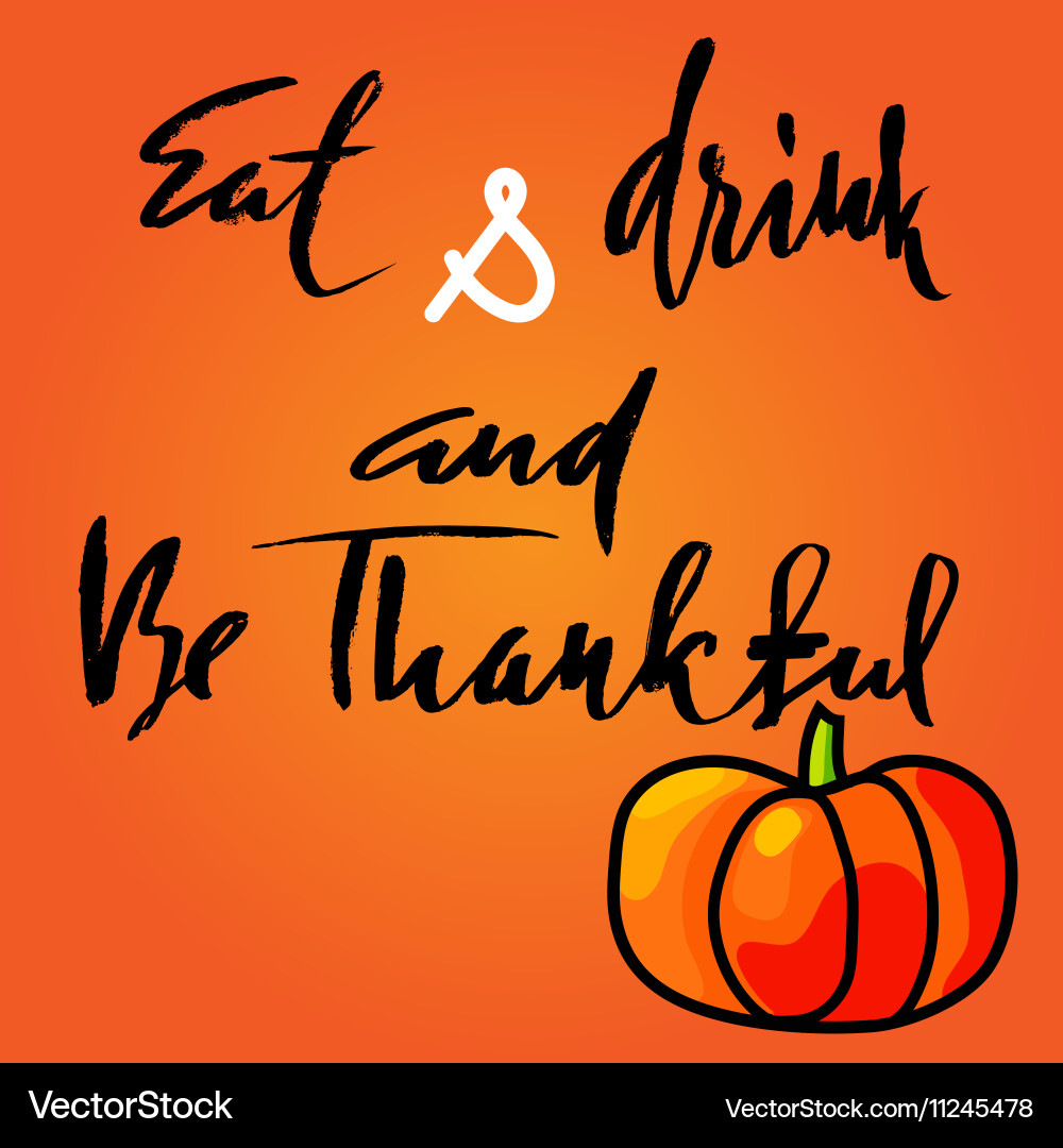 Handwritten thanksgiving day lettering Royalty Free Vector