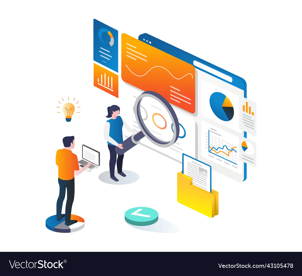 Investment business data analyst Royalty Free Vector Image